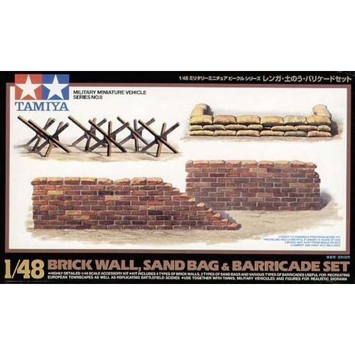 1:48 Brick Wall, Sand Bag Set from Hobbyrama