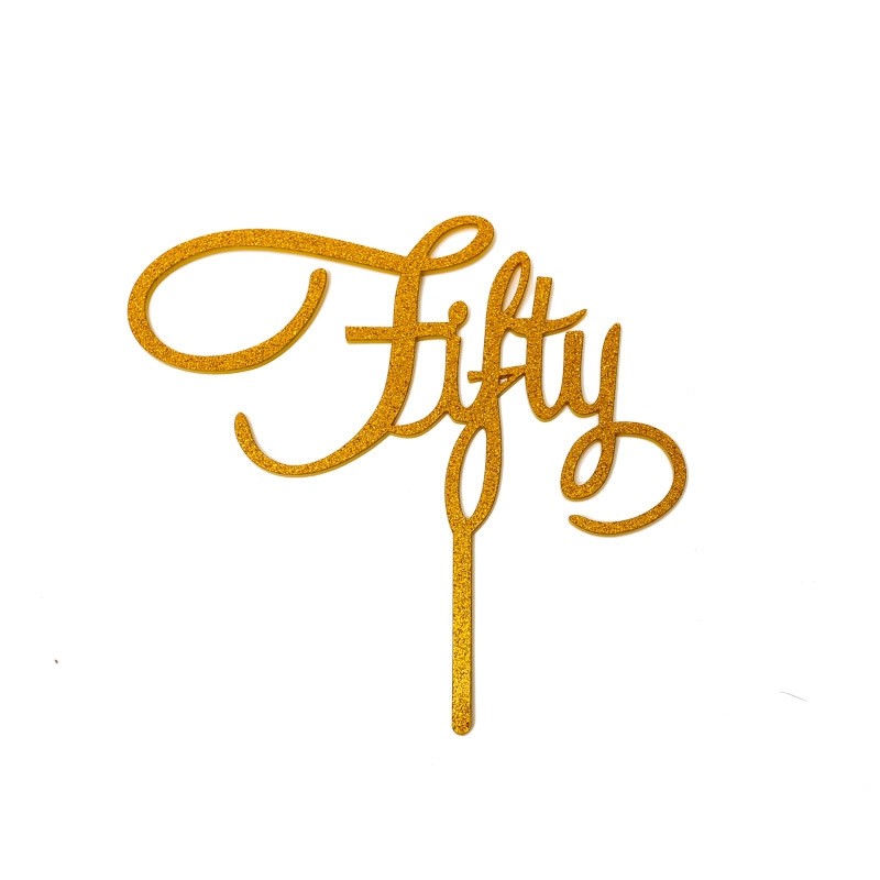 Gold Cake Topper Fifty from Hobbyrama